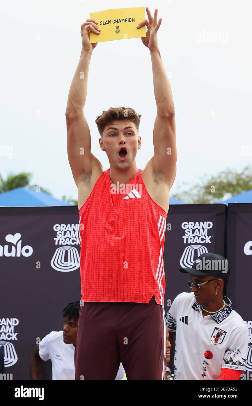 Miramar, United States. 04th May, 2025. Trey Cunningham celebrates with ...