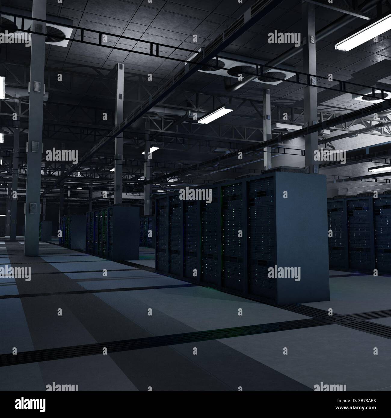 High Tech Server Infrastructure Powering Artificial Intelligence Workflows Algorithm Training