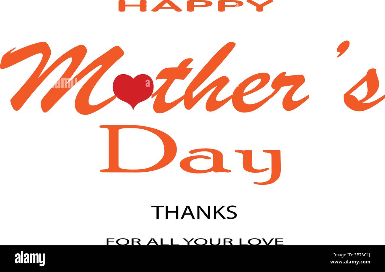 Happy Mother’s Day Greeting Card. Vector Illustration, Banner or Logo Concept. Love Symbols on ...