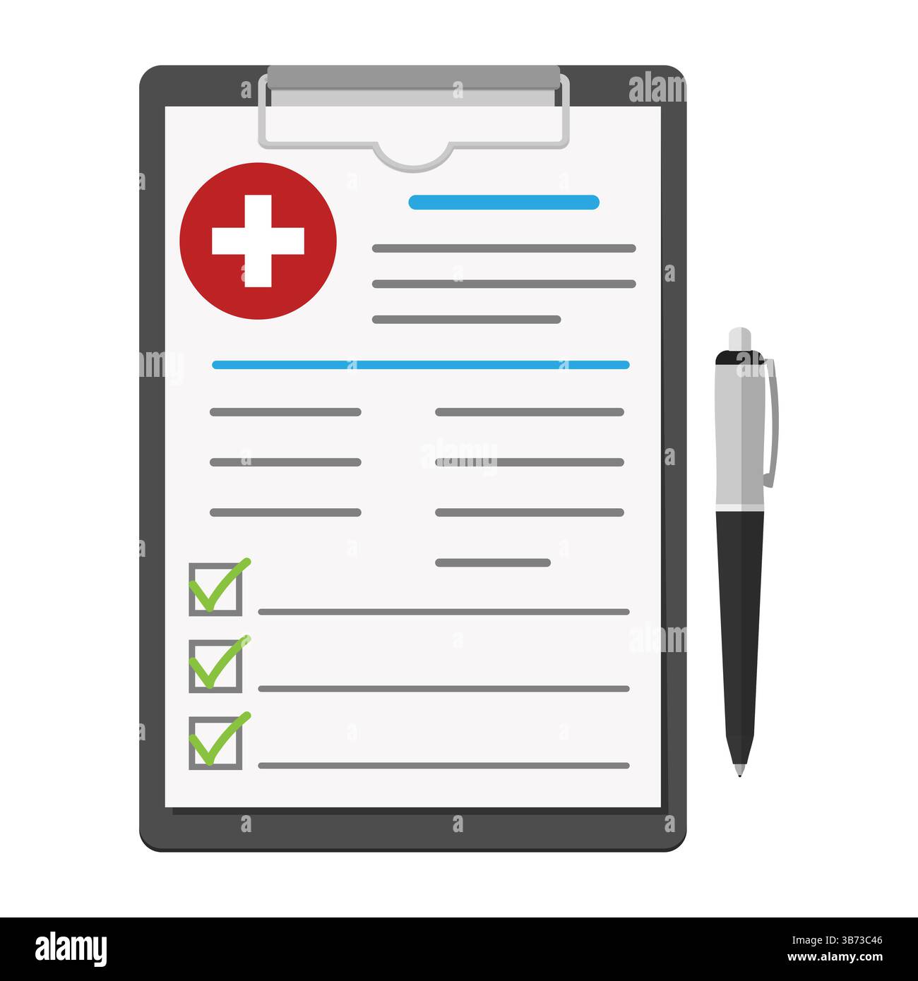 A medical checklist displayed on a clipboard, representing health ...