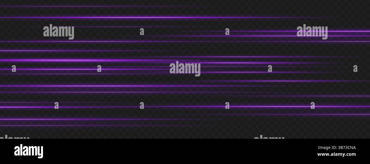 Multiple purple lines aligned in rows on dark background simulate high ...