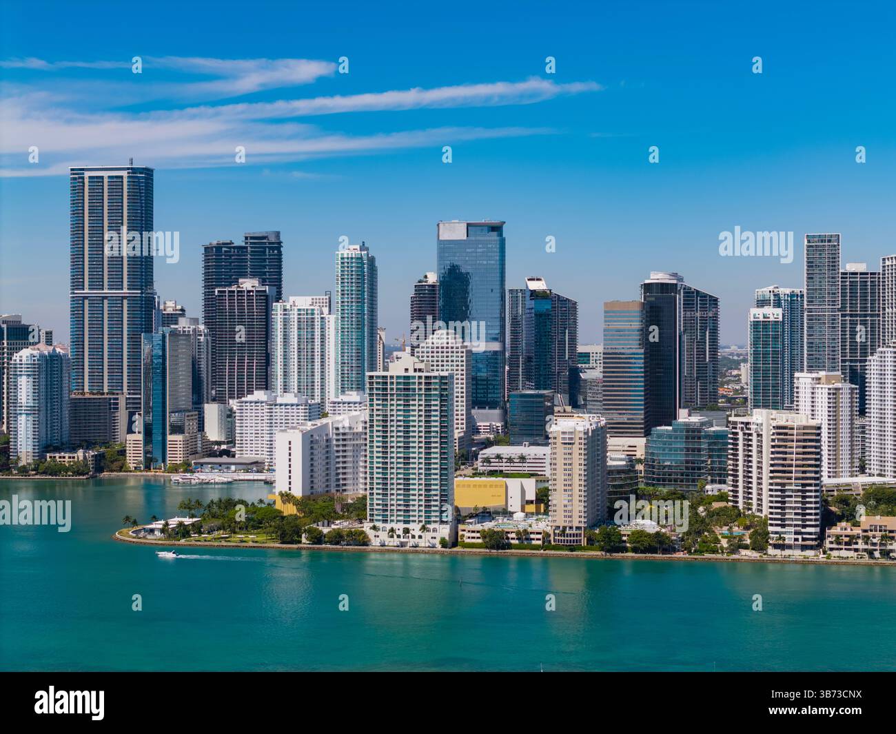 City downtown skyline. Aerial view of Miami. Aerial view of modern ...