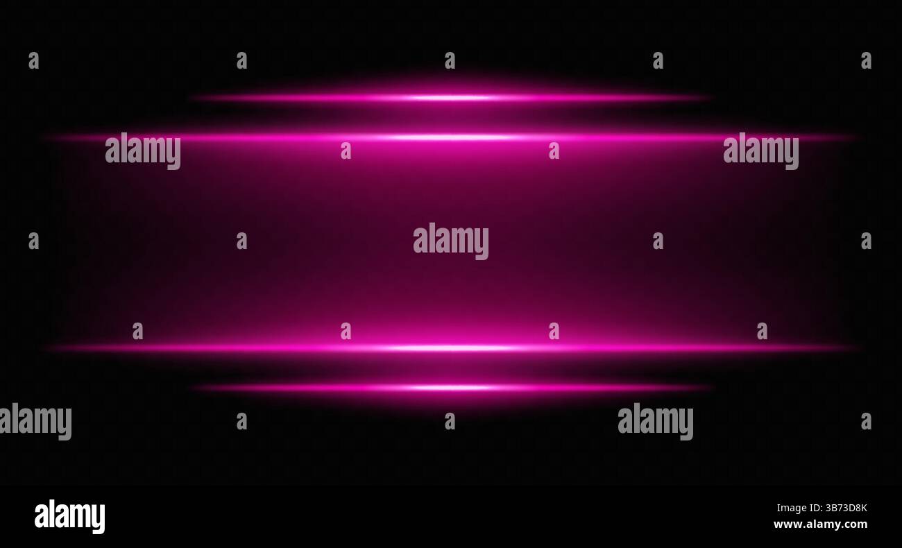 Bright pink horizontal neon lights with layered blur and shine ...
