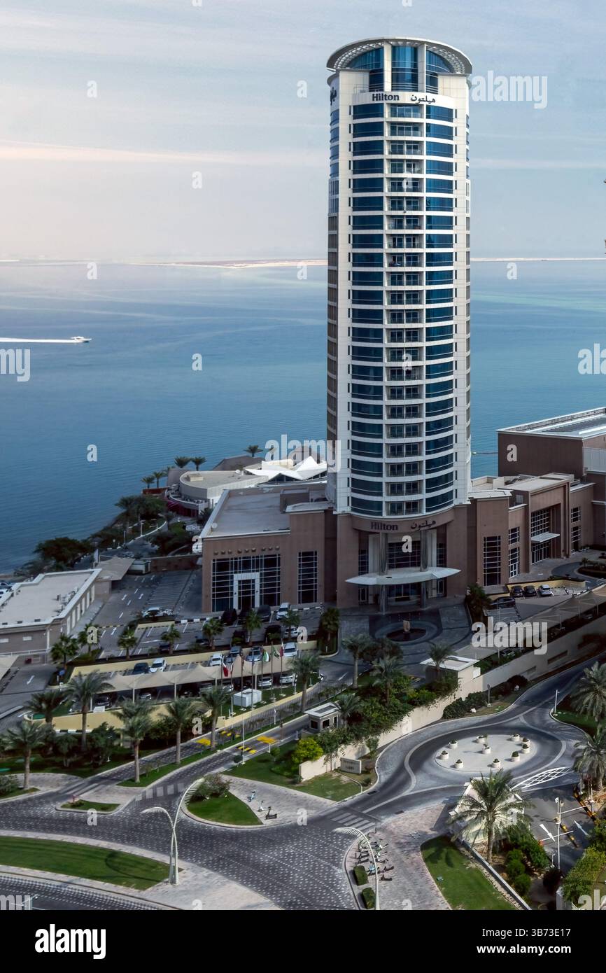 Aerial view of Hilton Hotel West bay Doha Qatar Stock Photo - Alamy