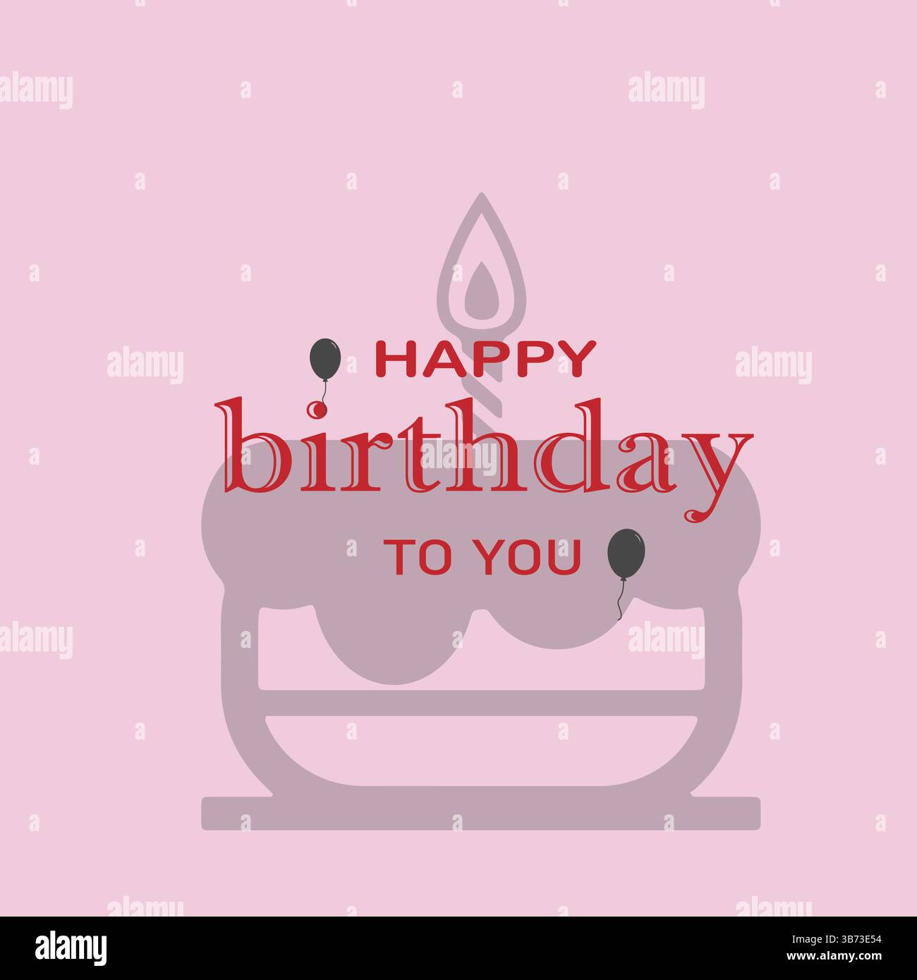 Happy Birthday to You Text with Balloon and Cake Icon Decoration for ...