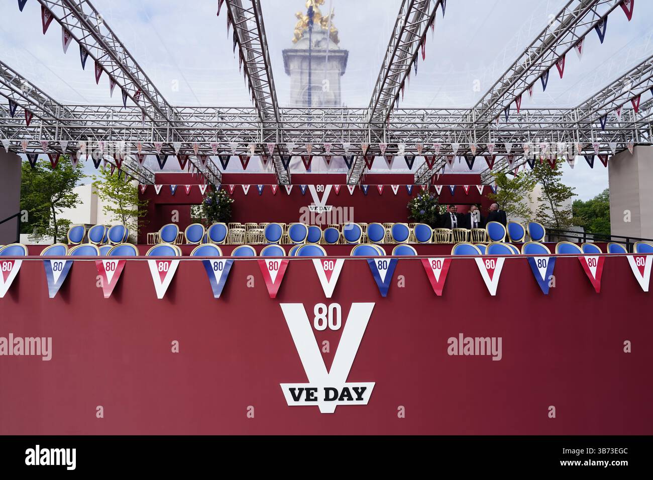 Empty seats in the VIP viewing area ahead of the military procession ...