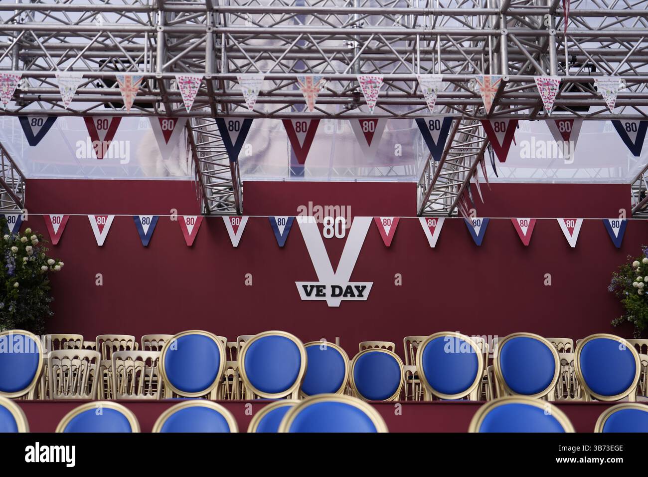 Empty seats in the VIP viewing area ahead of the military procession ...