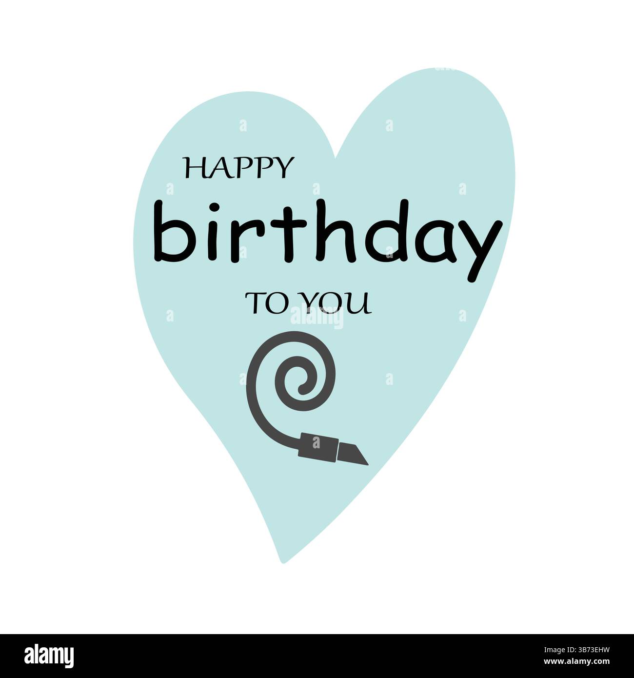 Happy Birthday to You Text with Heart Decoration Element for Birthday ...