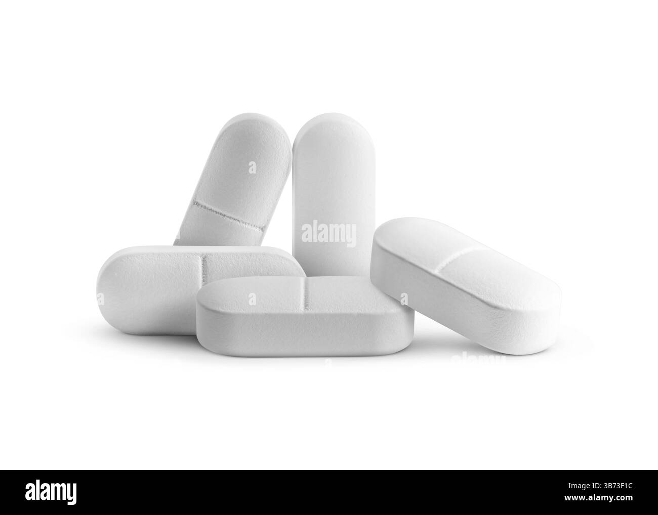 Antibiotic pills. Oval tablets on white background Stock Photo - Alamy