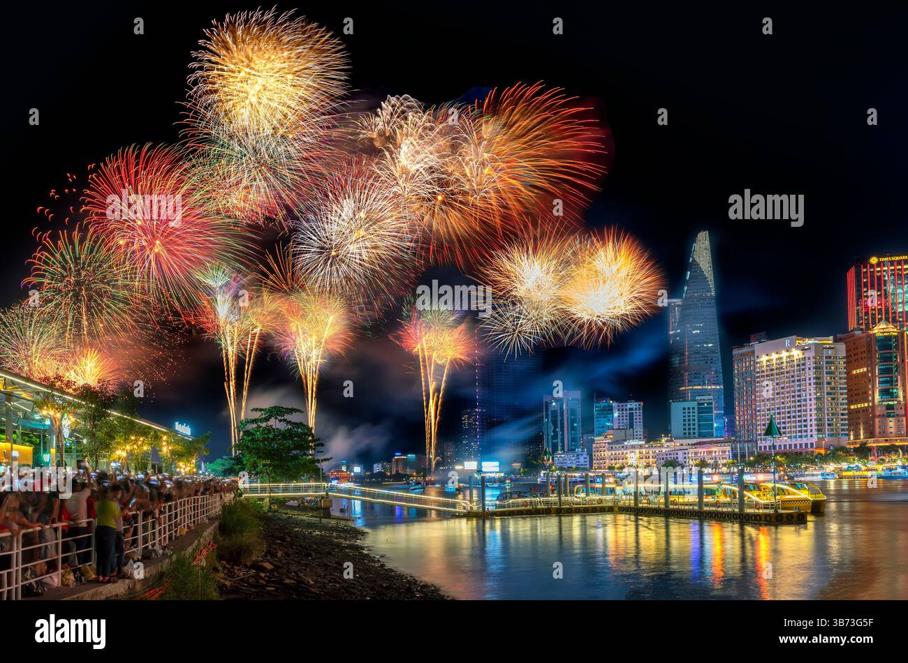 Saigon Fireworks Independence celebration with fireworks skyward colors ...