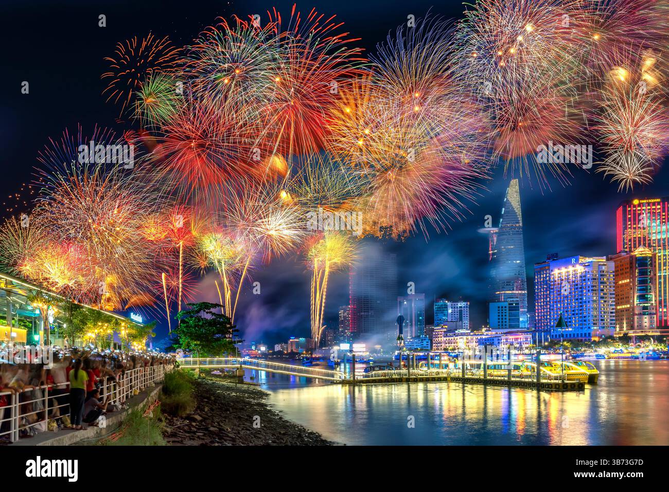 Saigon Fireworks Independence celebration with fireworks skyward colors ...
