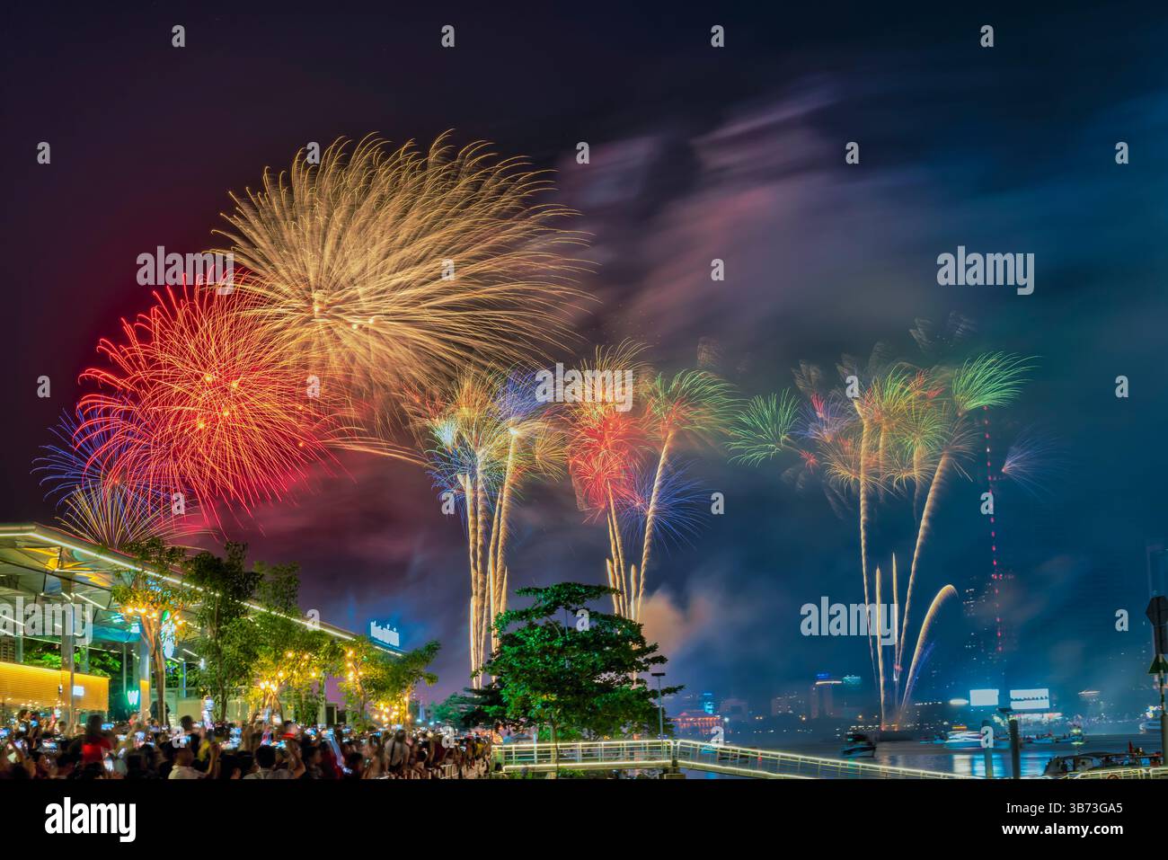 Saigon Fireworks Independence celebration with fireworks skyward colors ...