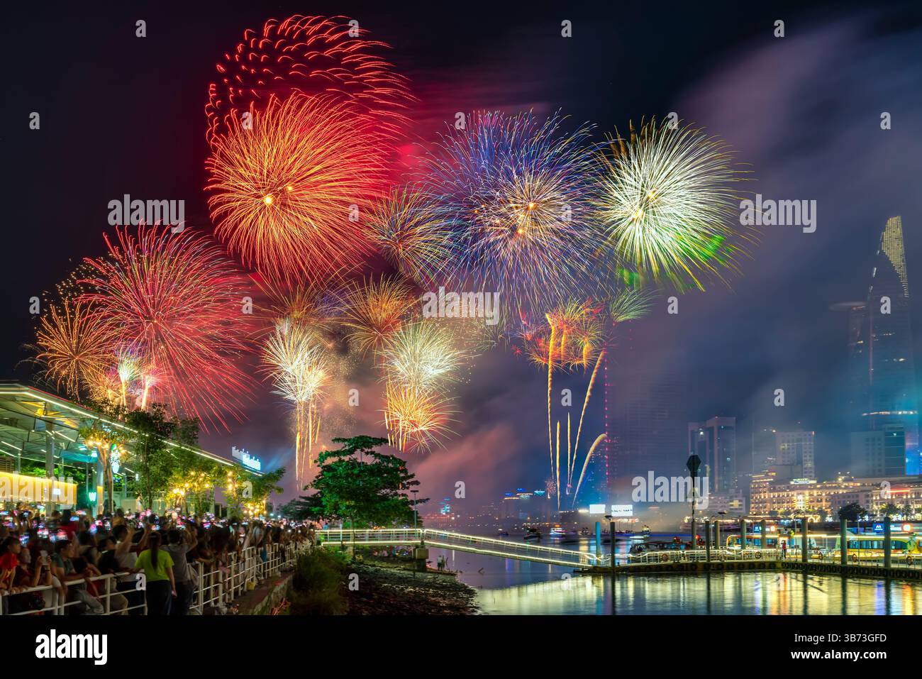 Saigon Fireworks Independence celebration with fireworks skyward colors ...