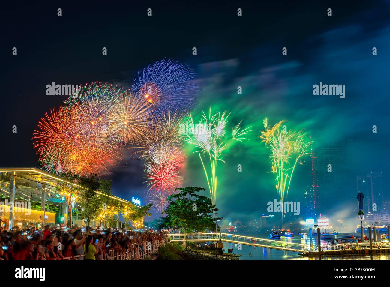 Saigon Fireworks Independence celebration with fireworks skyward colors ...