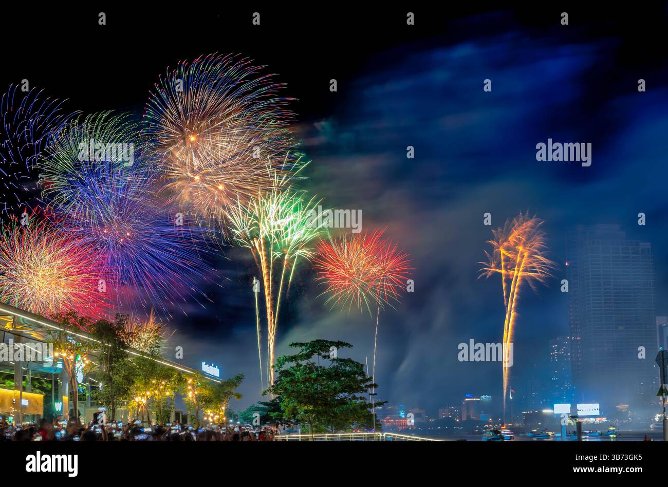 Saigon Fireworks Independence celebration with fireworks skyward colors ...