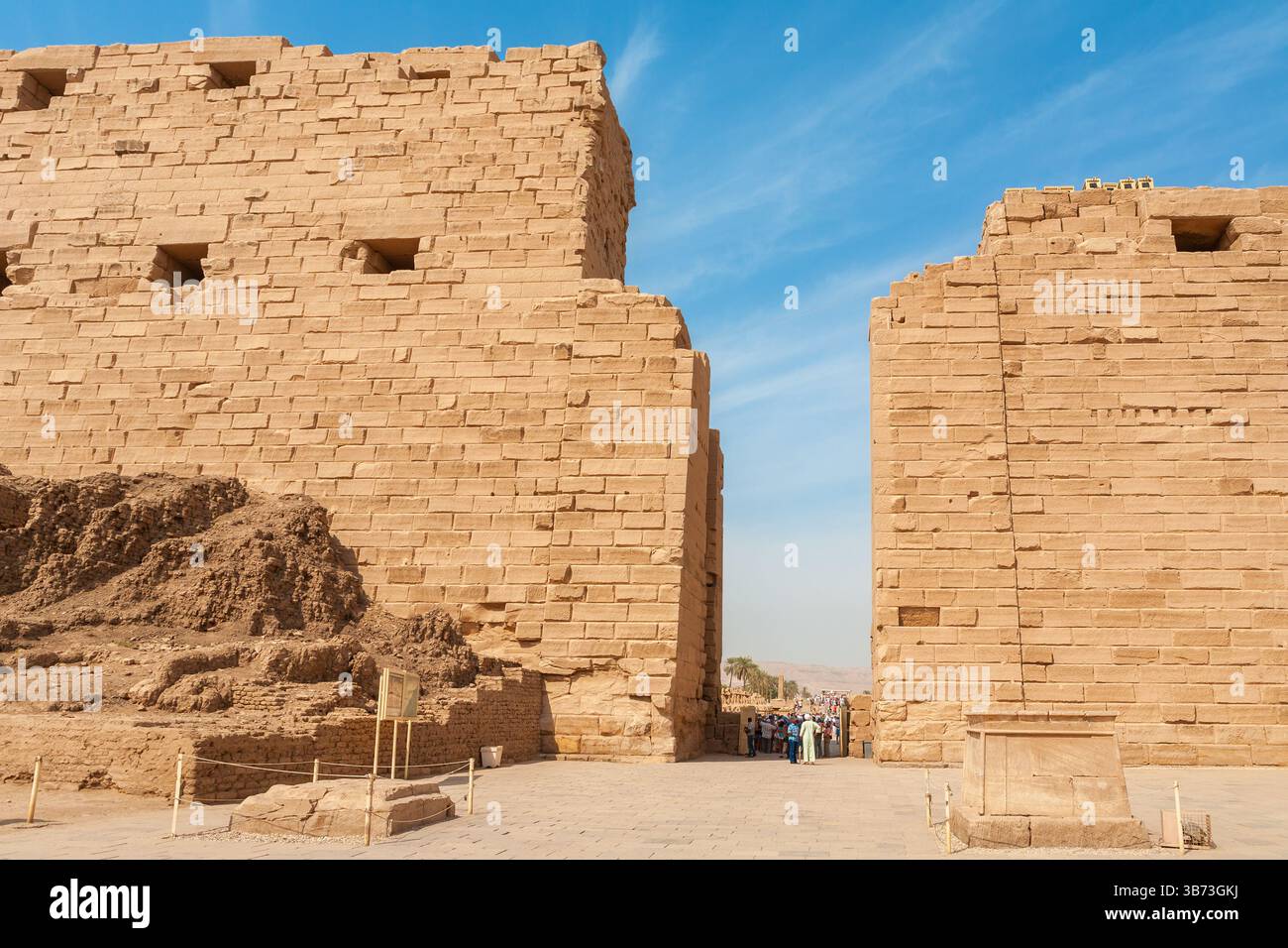 View of first Pylon from Shoshenq Court at Karnak Temple. Luxor, Egypt ...