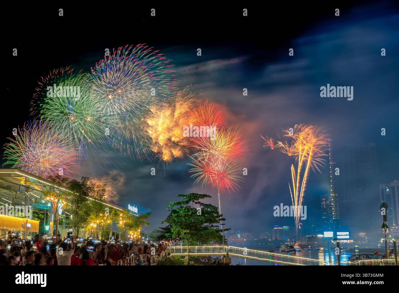 Saigon Fireworks Independence celebration with fireworks skyward colors ...