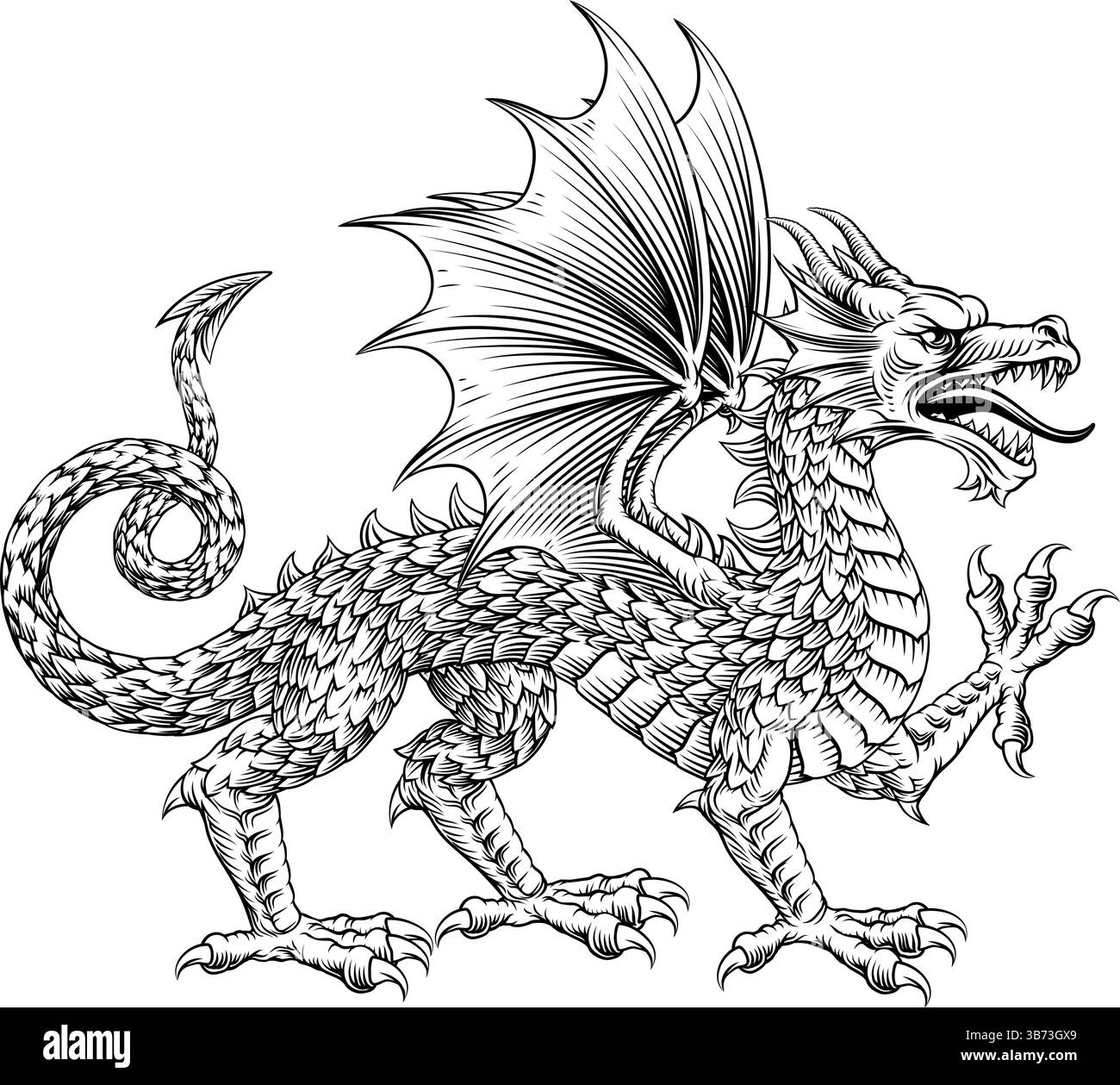 Heraldic Dragon Coat of Arms Heraldry Animal Stock Vector Image & Art ...