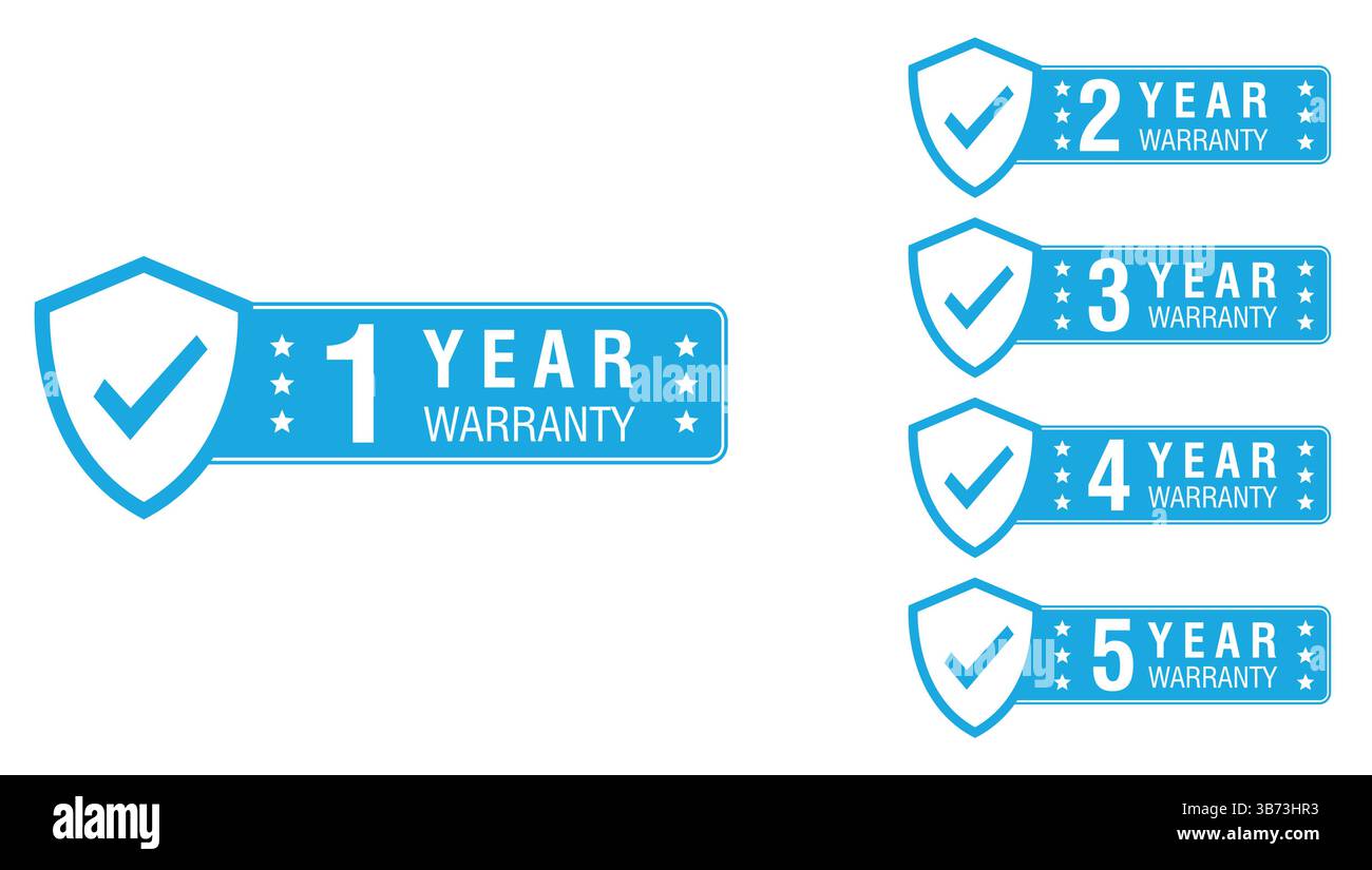 Year warranty blue label hi-res stock photography and images - Alamy