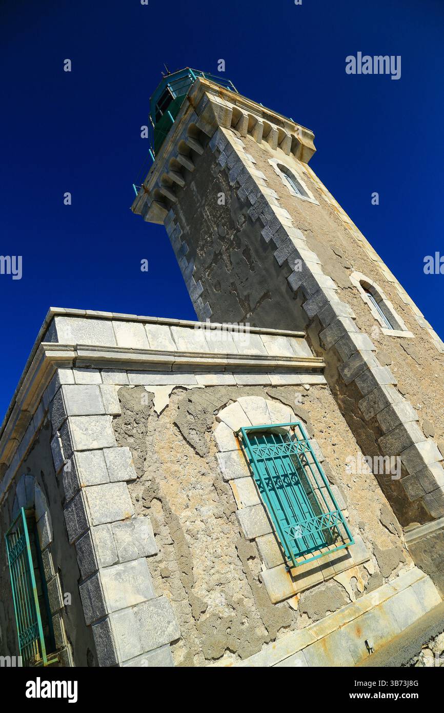Cape Tainaro lighthouse on the Mani peninsula, Peleponnese, Greece ...
