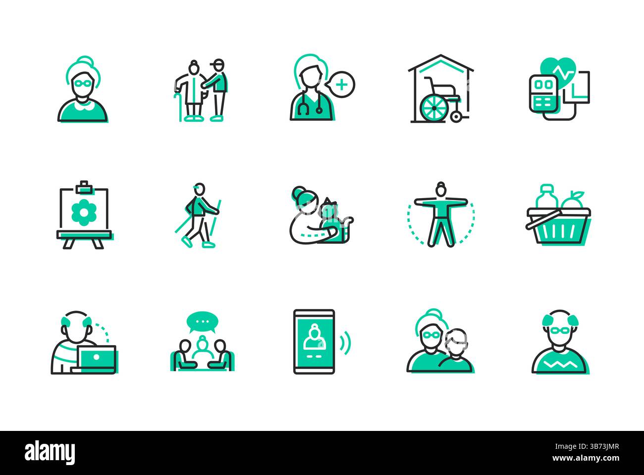 Happy aging together Stock Vector Images - Alamy