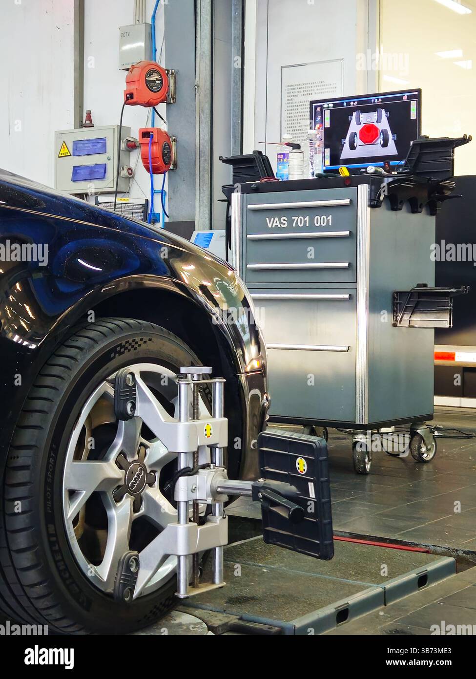 Audi Sedan with Michelin Pilot Sport Tires Undergoing Four-Wheel ...