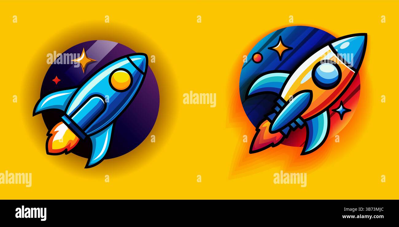 Space rocket start up Stock Vector Images - Alamy