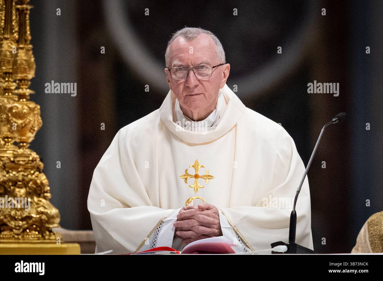 Vatican, Vatican. 04th May, 2025. Cardinal Pietro Parolin attends the ...