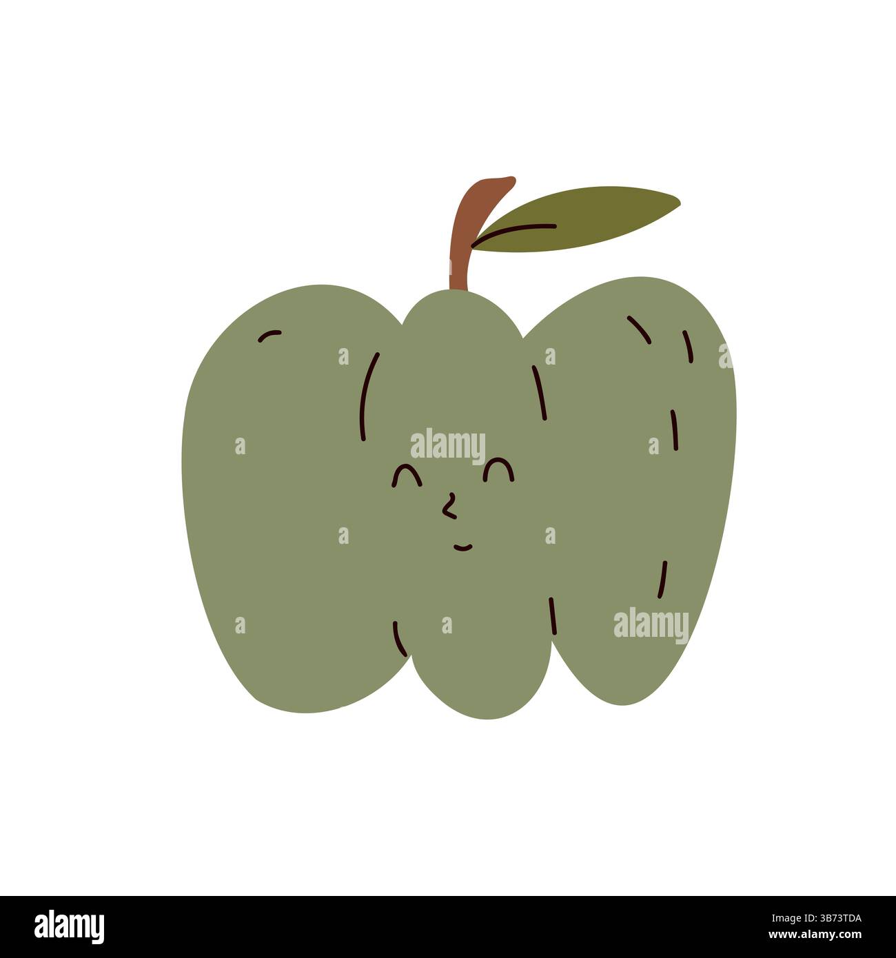 Green smiling apple. Vector illustration Stock Vector Image & Art - Alamy