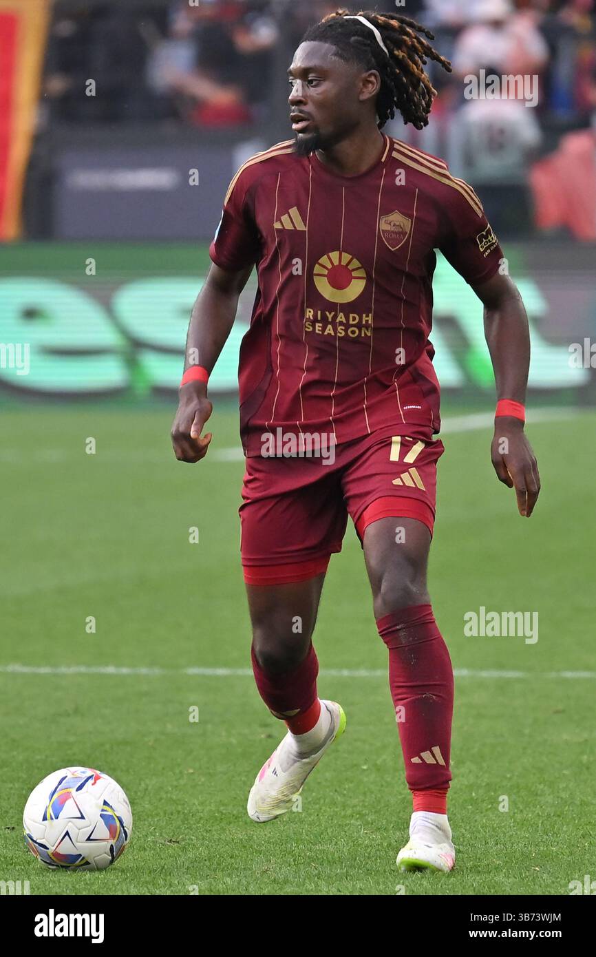 Rome, Lazio. 04th May, 2025. Manu Kone of AS Roma during the Serie A ...