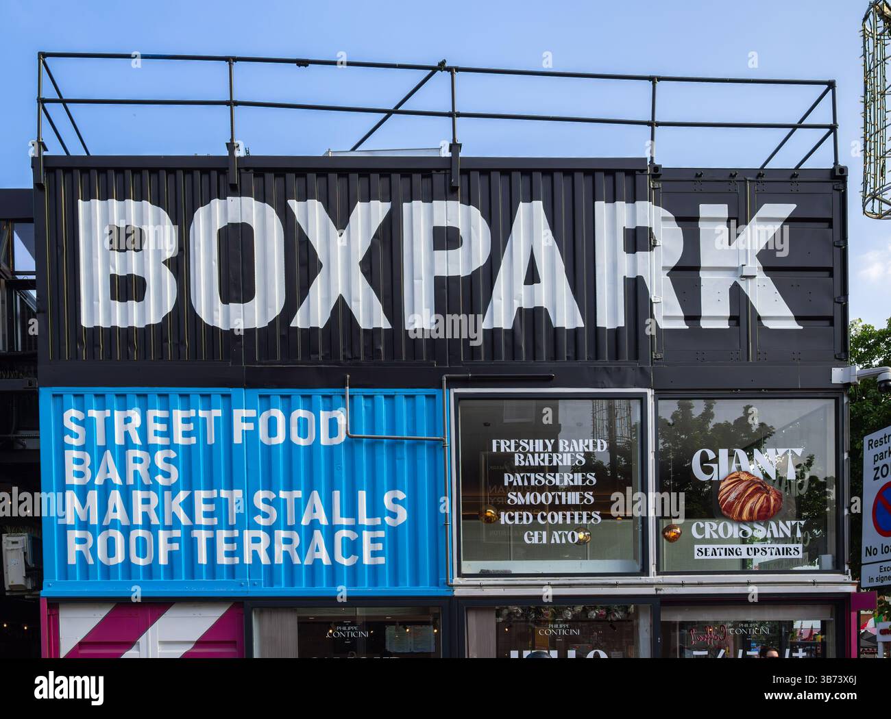 London, United Kingdom - April 28, 2025: Boxpark Camden Town is a pop ...