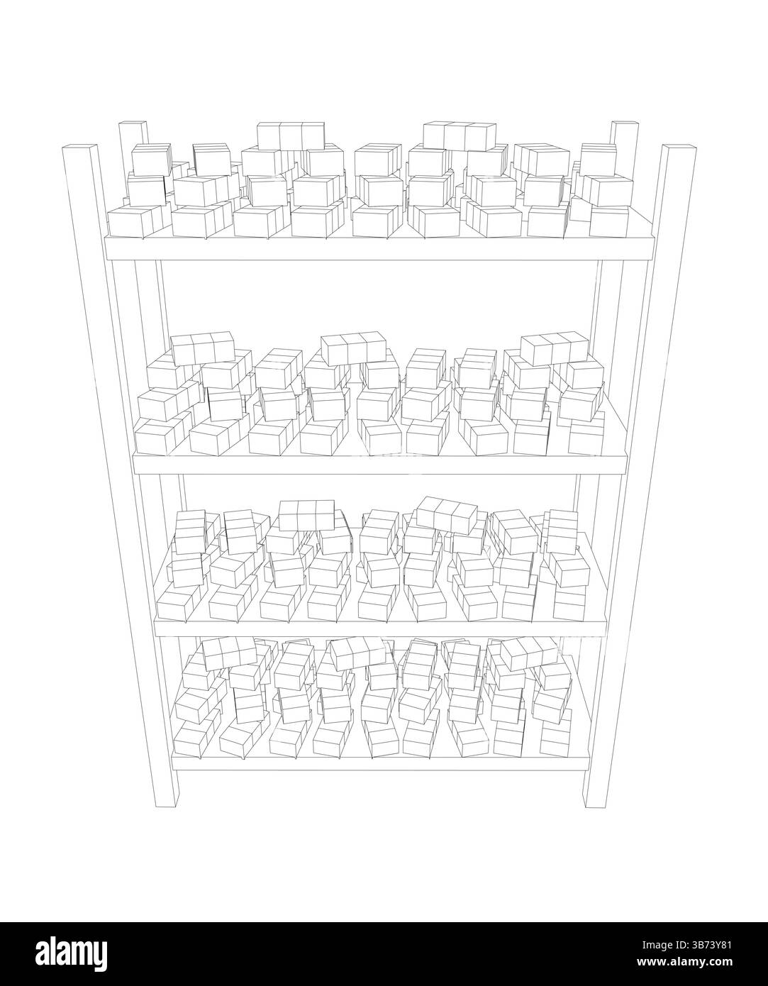 Storage boxes shelf Stock Vector Images - Alamy