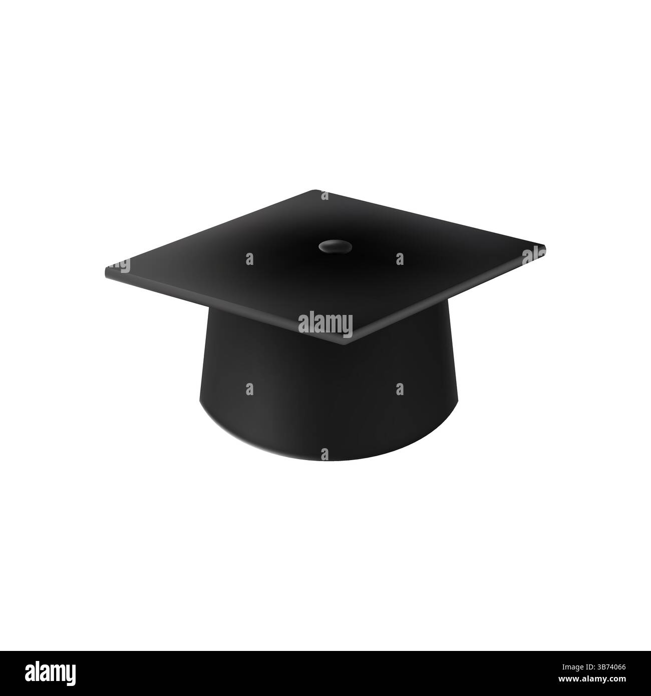Realistic Black graduate cap. 3D Graduation Doctoral hat Stock Vector ...