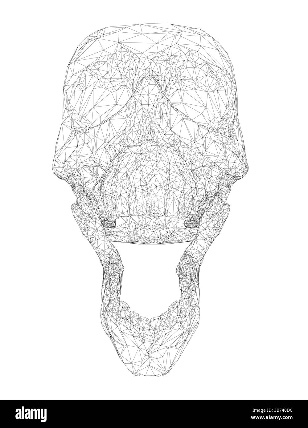 Silhouette skull drawn black lines hi-res stock photography and images ...