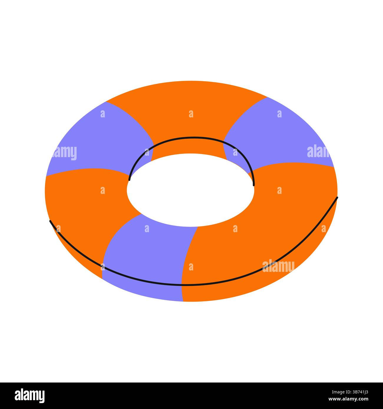 Colorful inflatable tube in orange and purple suitable for summer fun ...