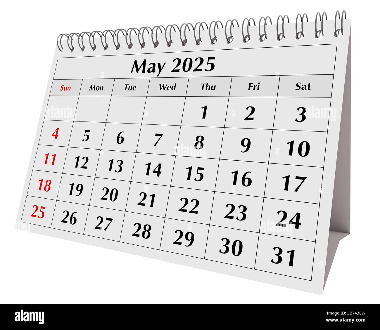May 2025 calendar. Page of annual business desk month spring calendar ...