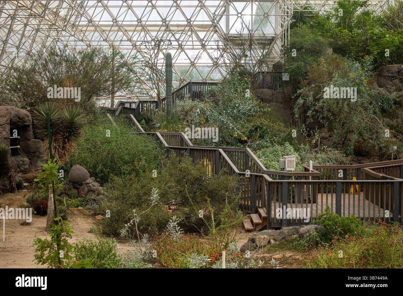 Inside the Biosphere 2 greenhouse desert environment Stock Photo - Alamy