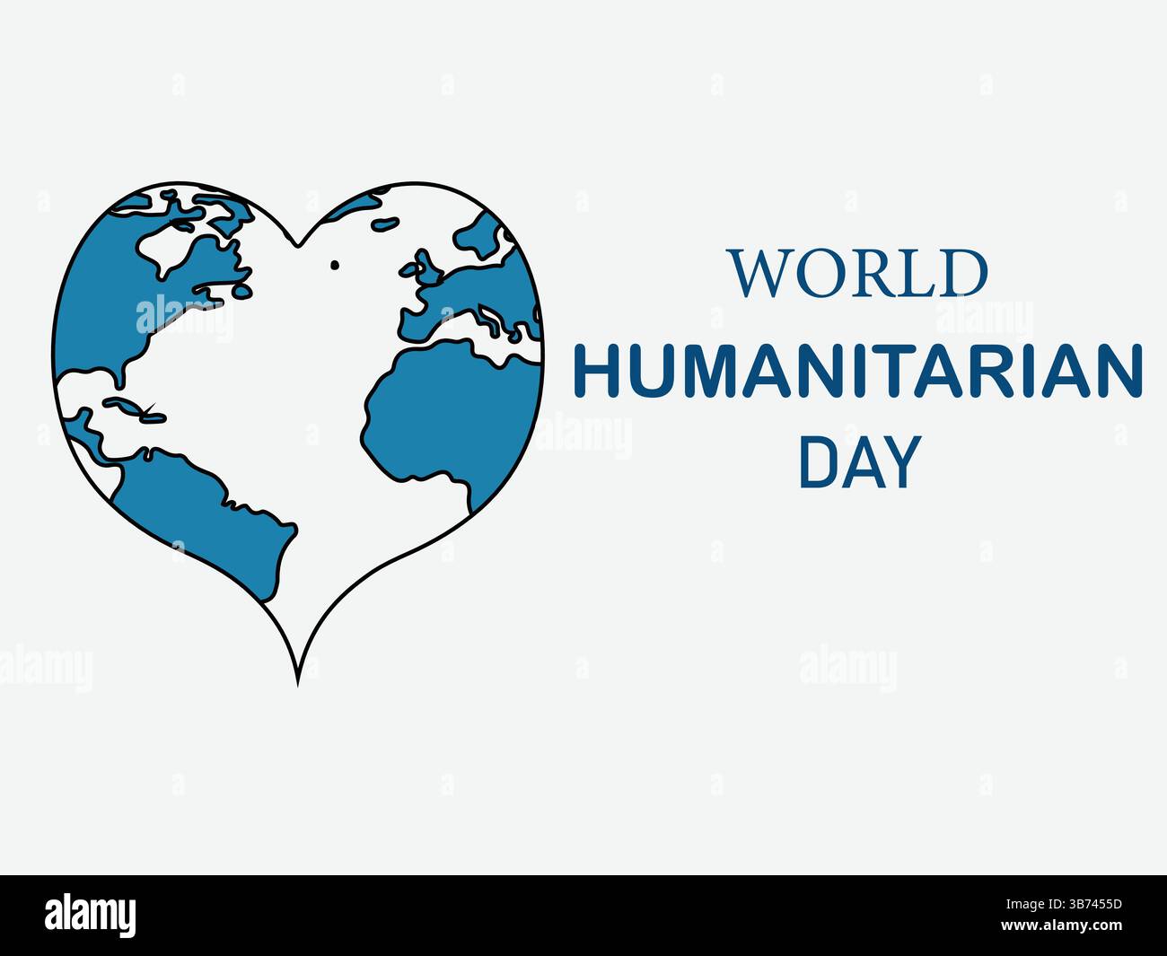 World Humanitarian Day creative concept with heart-shaped world map for ...