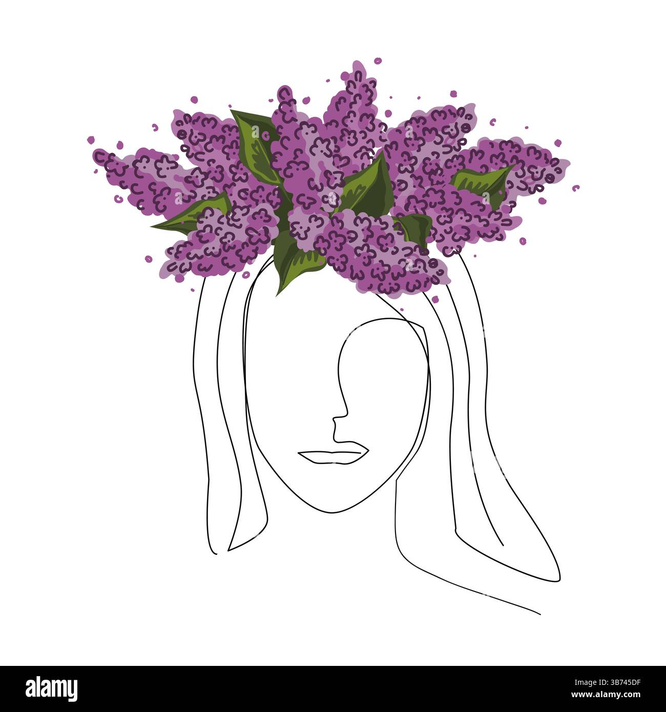 Lady line drawing hi-res stock photography and images - Alamy