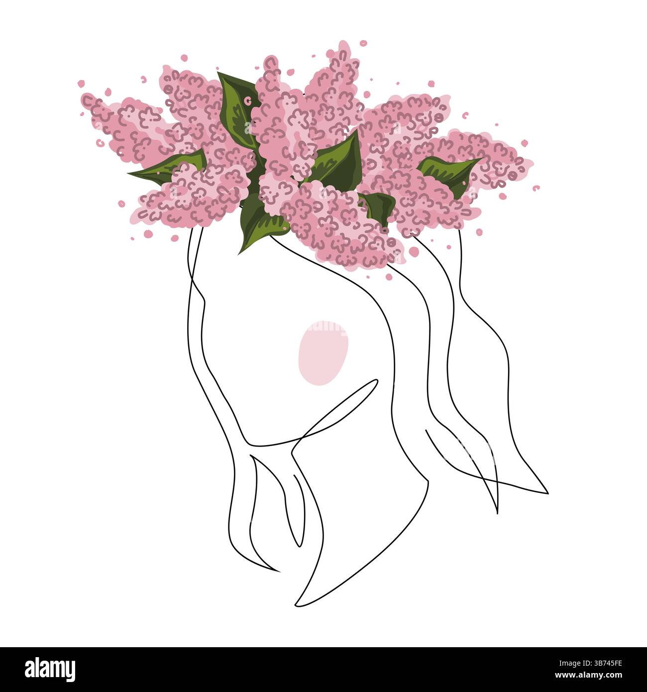 Lady line drawing hi-res stock photography and images - Alamy