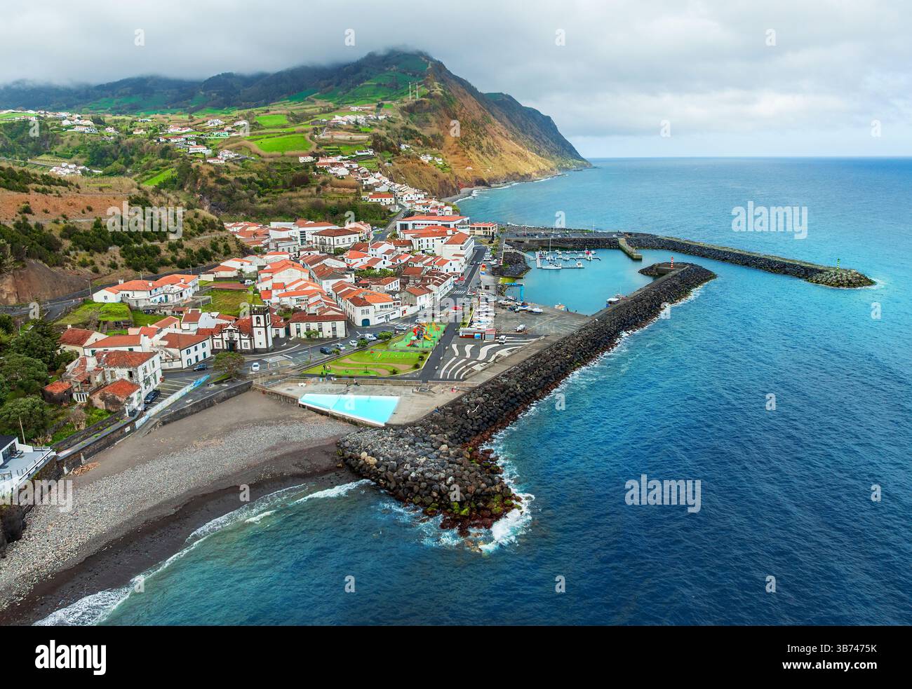 Aerial view of Ponta Delgada Harbor, São Miguel, Azores – Stunning ...