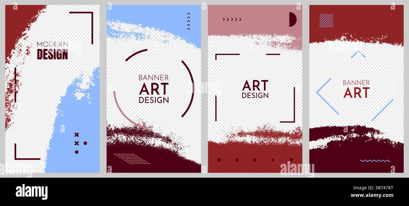 Vector illustration. Hand drawn abstract overlay set. Ink brush strokes ...