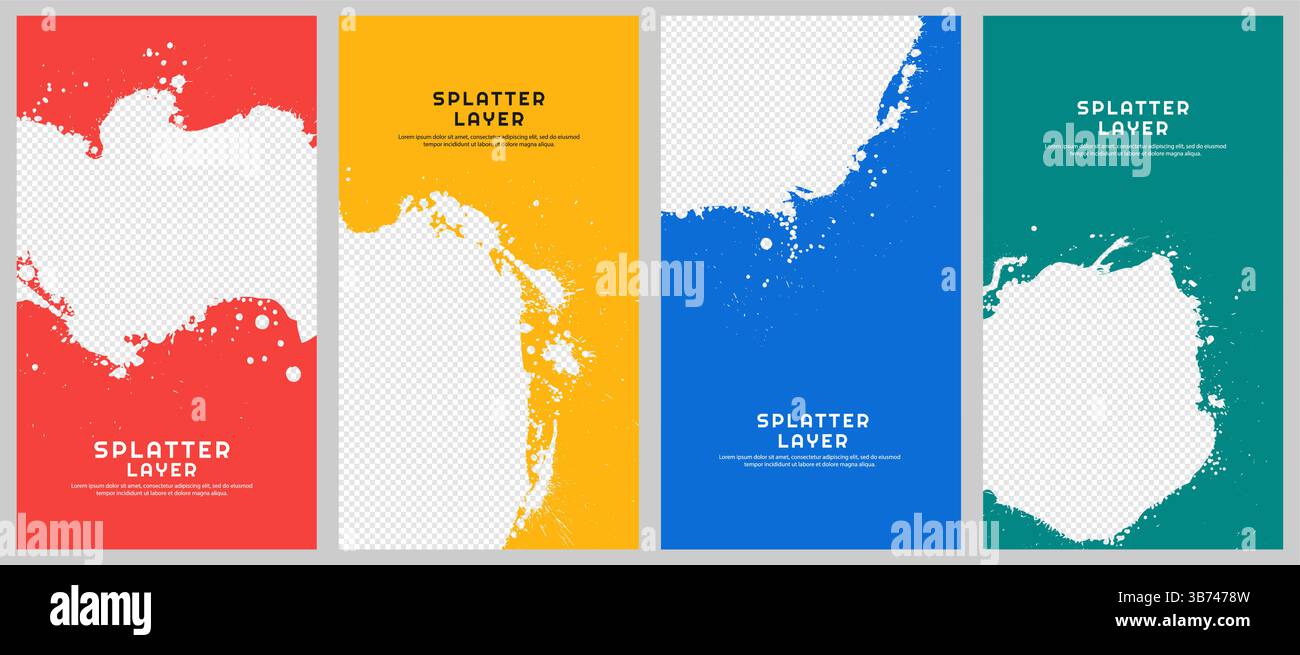 Vector illustration. Hand drawn abstract overlay set. Ink brush strokes ...