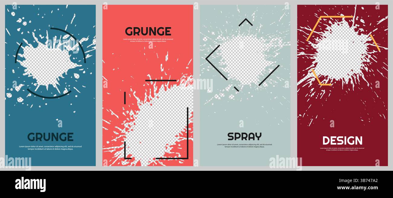 Vector illustration. Hand drawn abstract overlay set. Ink brush strokes ...