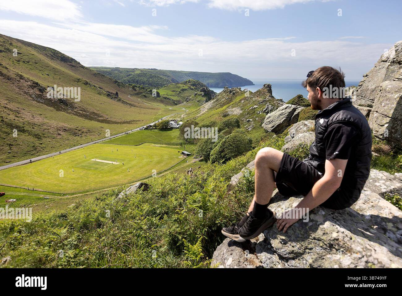 Lynton, UK. 04th May 2025 Howzat, for a majestic place to play cricket ...