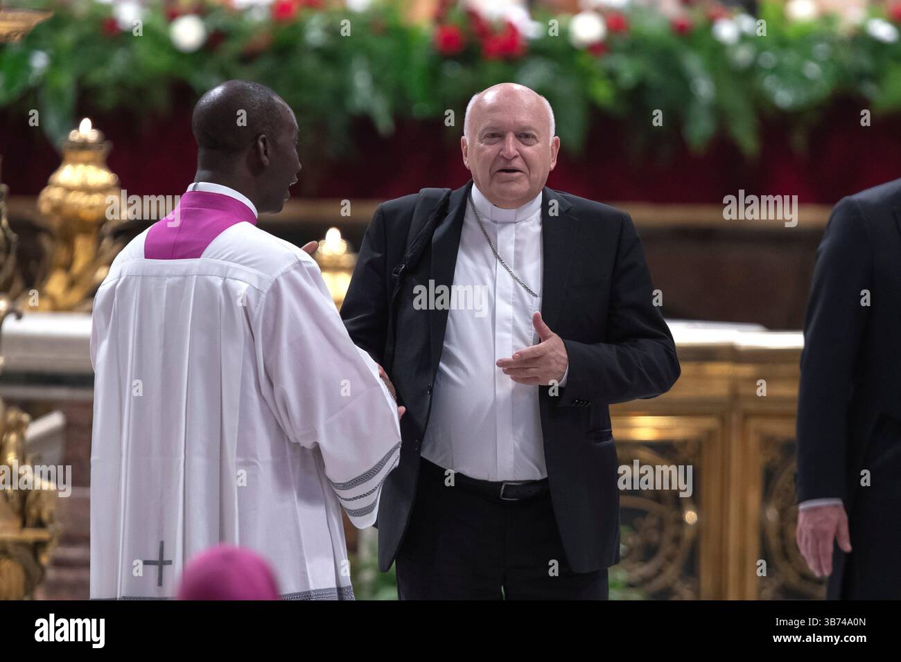 Cardinal Ladislav Nemet arrives for a mass on the ninth day of the ...