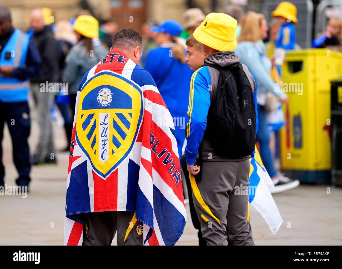 Leeds United fans gather in thre city centre before the Sky Bet ...