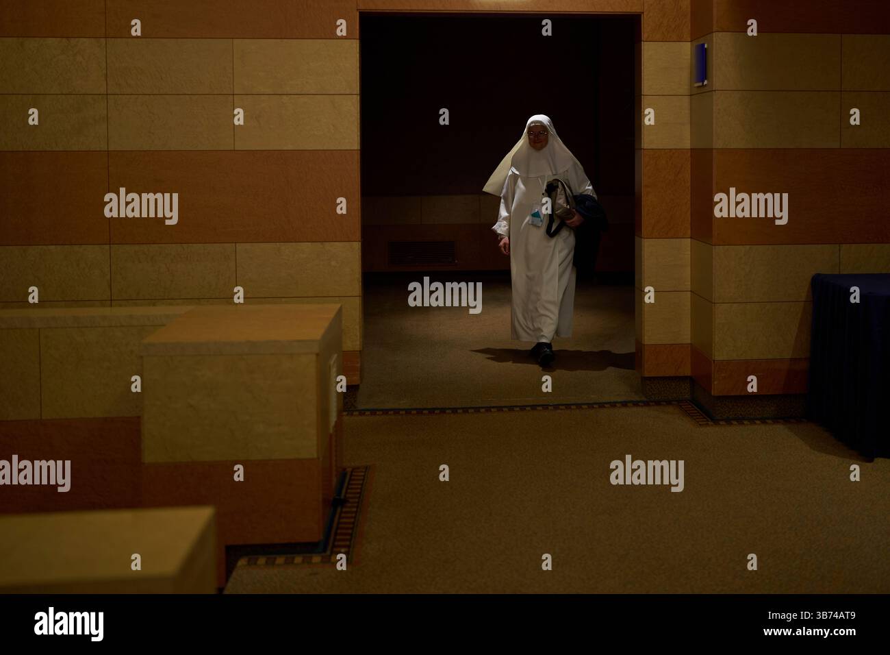 A nun arrives for congress of nearly 900 superiors of the world's ...