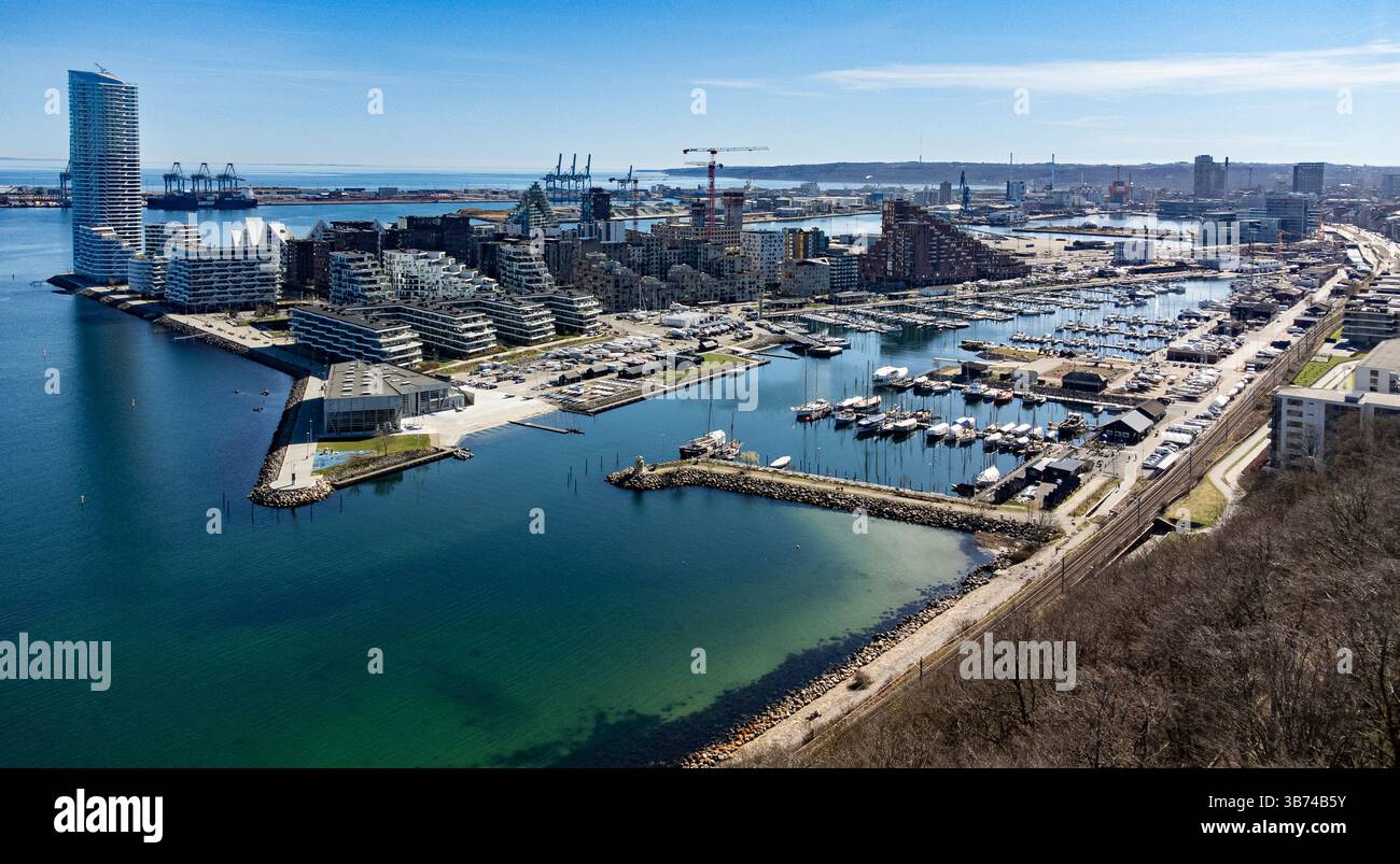 Aarhus oe lighthouse marina sailsport hi-res stock photography and ...