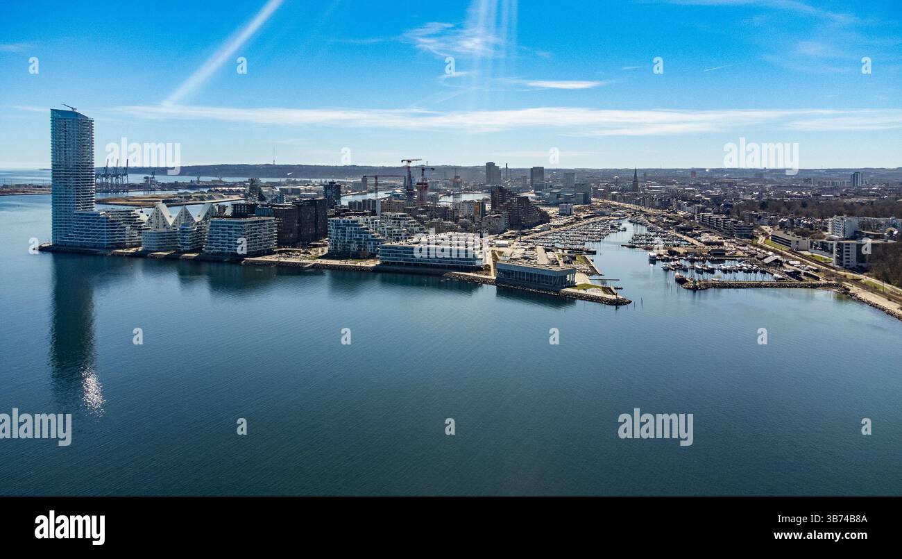 Aarhus oe lighthouse marina sailsport hi-res stock photography and ...